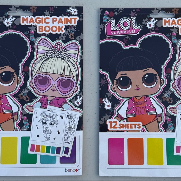 Toys | 2 Lol Surprise Magic Paint Book 12 Sheets Each Just Add Water ...